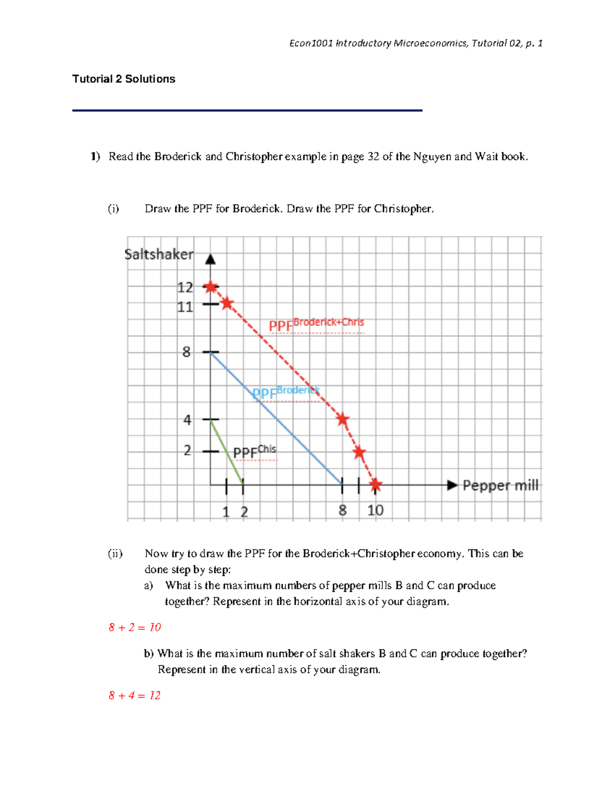 Econ1001 Tutorial 02 Solutions: PPF and Comparative Advantage Analysis ...