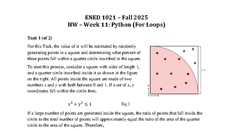 HW-Week11-Python For Loops - ENED 1021 – Fall 2025 HW – Week 1 1 ...