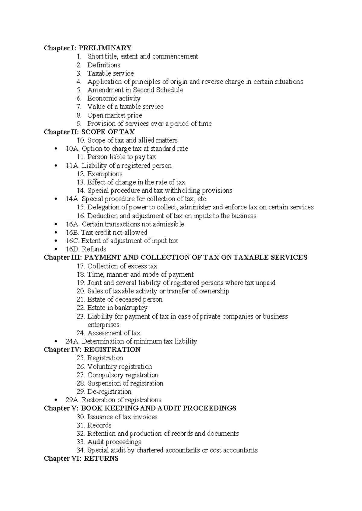 Service Act 2012: Comprehensive Overview and Tax Regulations - Studocu
