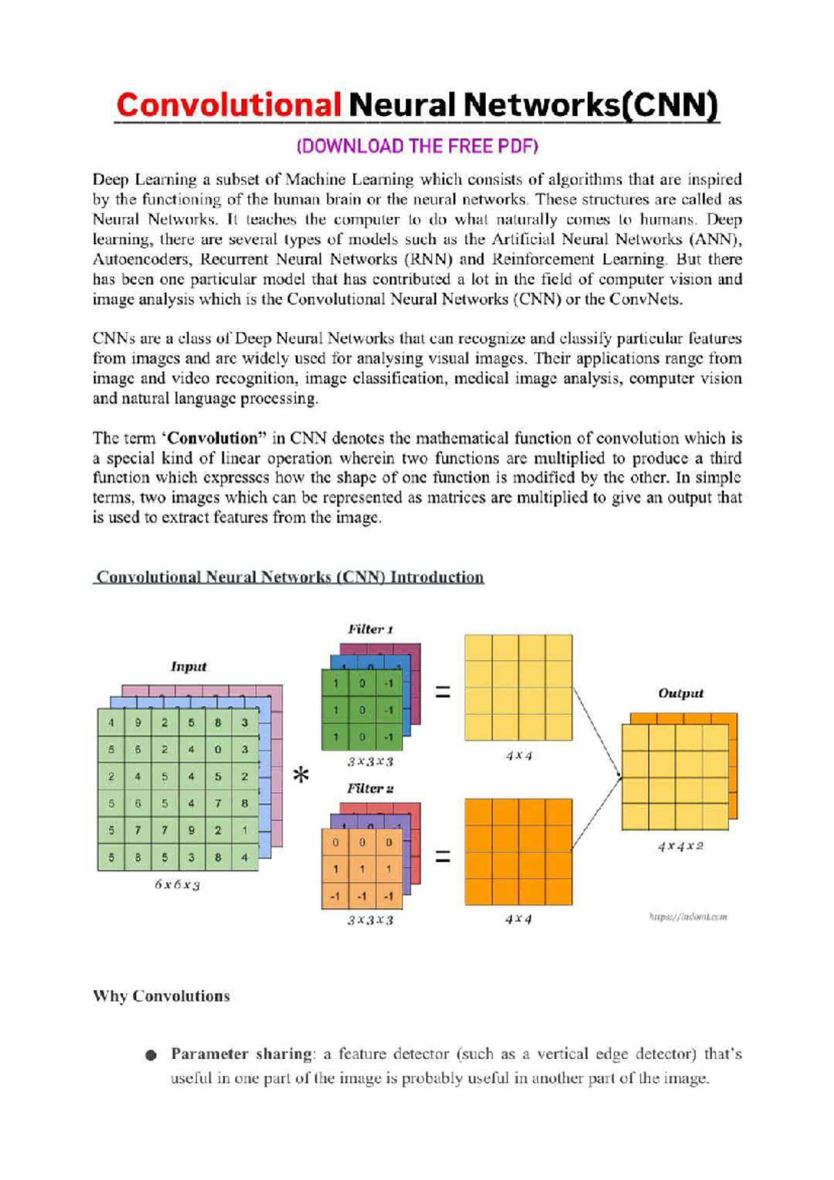 CNN - Deep learning algorithms CNN - Convolutional Neural Networks(CNN ...