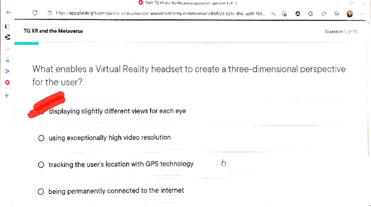 TQ XR and the Metaverse Assessment Questions 1 to 15 - Studocu