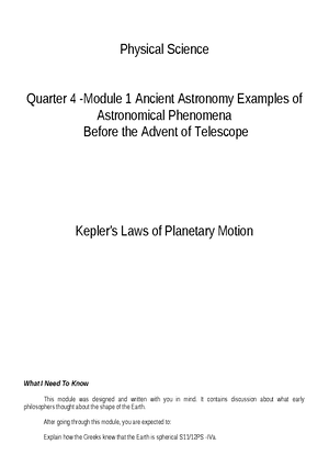 Q4 Physical Science Module 4 The Aristotelian and Galilean Conceptions ...