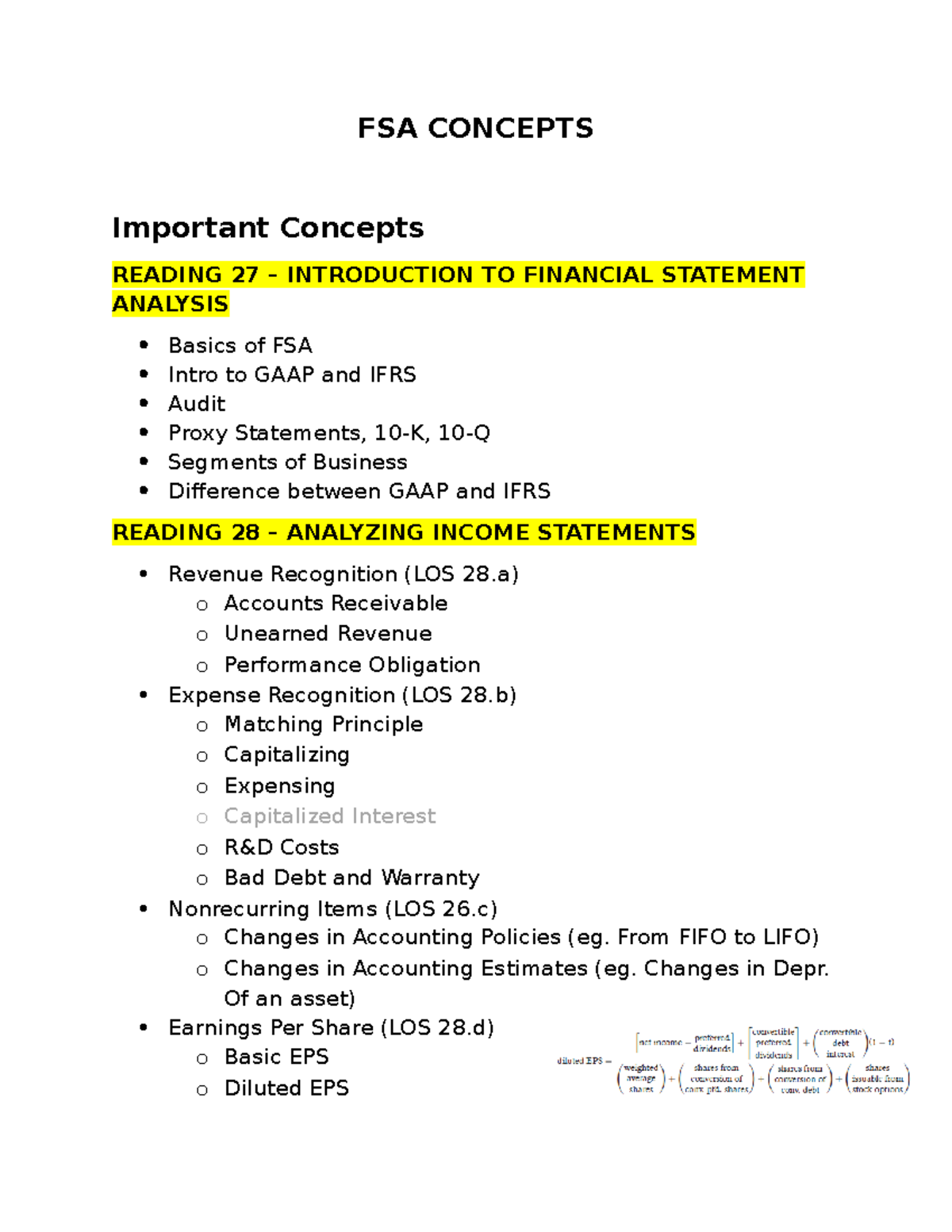 FSA 27-38: Key Concepts in Financial Statement Analysis - Studocu