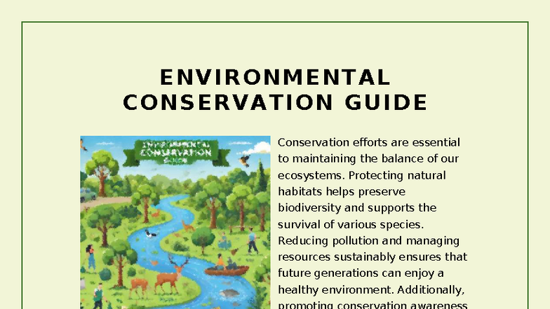 Project 6 Environmental Conservation Practice - ENVIRONMENTAL ...