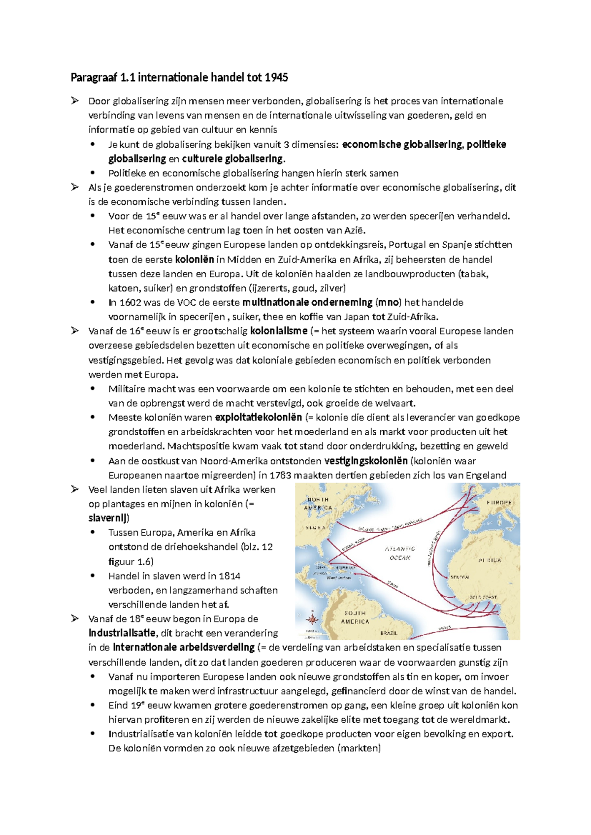 Aardrijkskunde Hoofdstuk 1: Globalisering en Wereldhandel tot 1945 ...