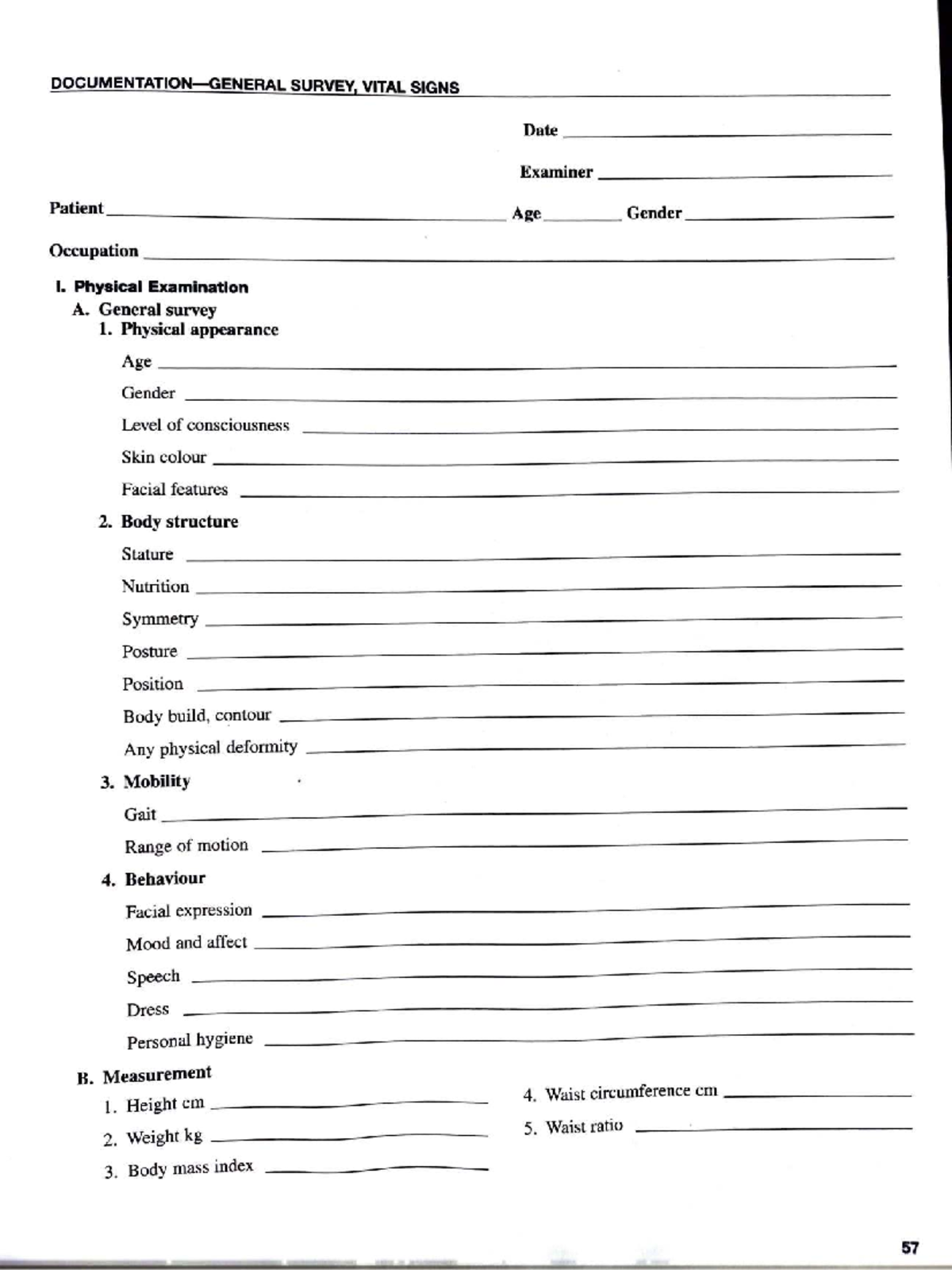 General Survey - Vital Signs Assessment Documentation - Studocu