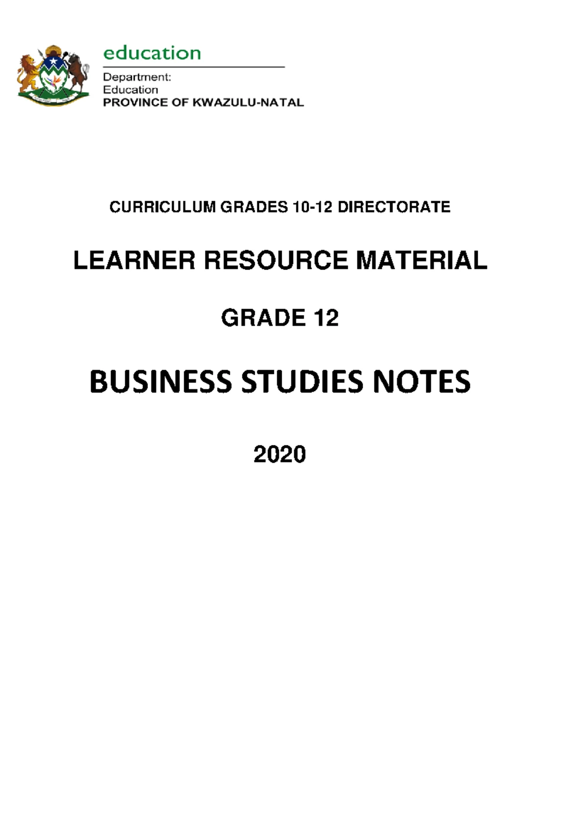 Chapter 10 Business Studies Grade 12 Notes ON Leadership AND Management ...