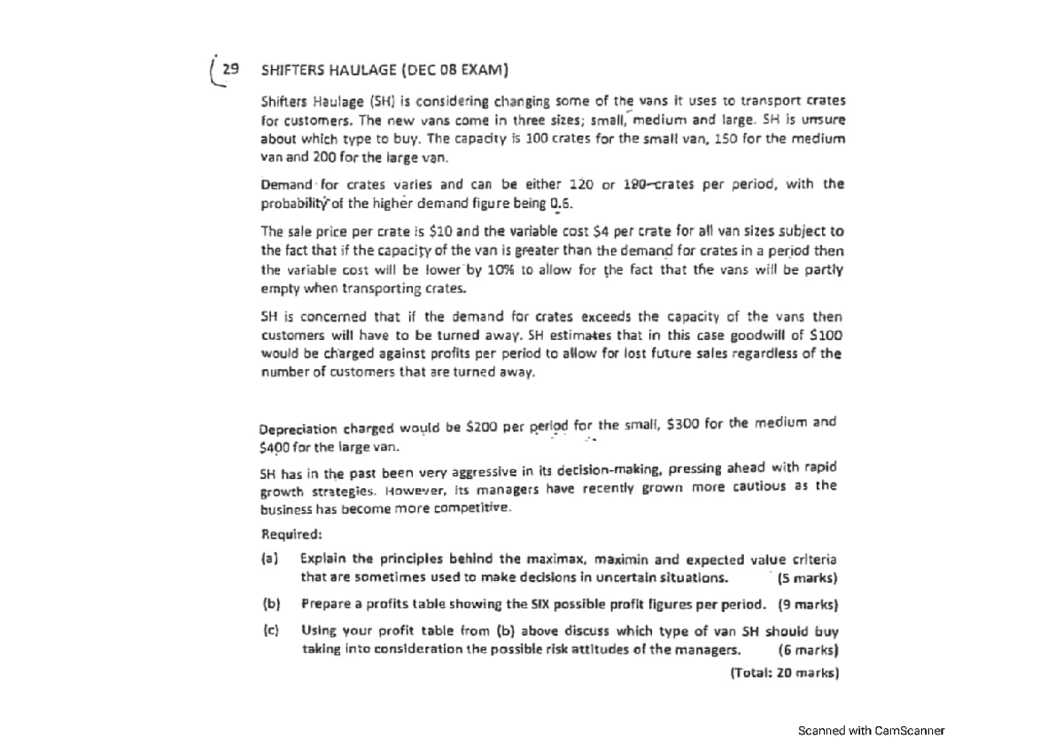 Performance Management Decisions: Past Paper Analysis and ...