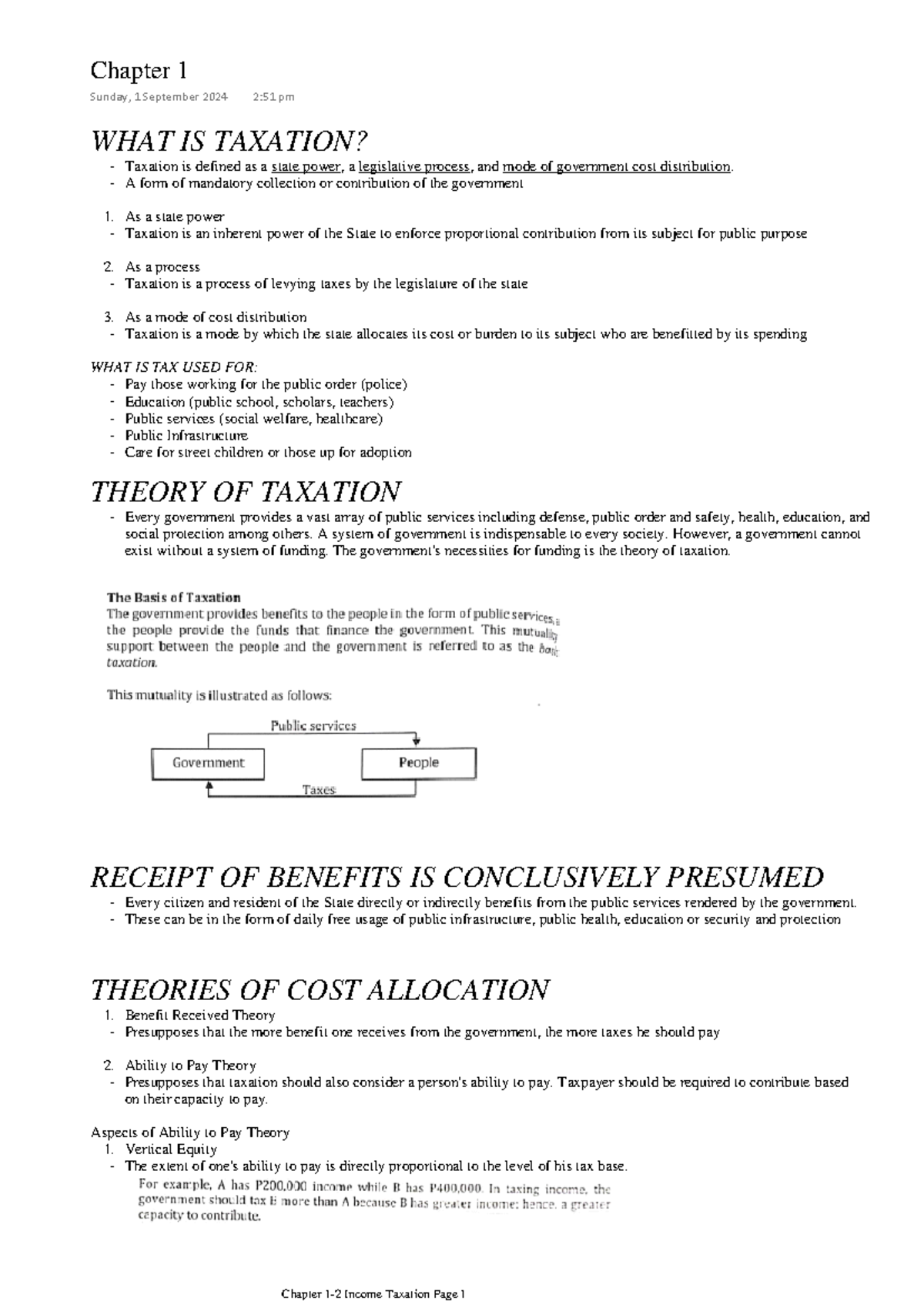 Chapter 1-2 Income Taxation - WHAT IS TAXATION? Taxation is defined as ...