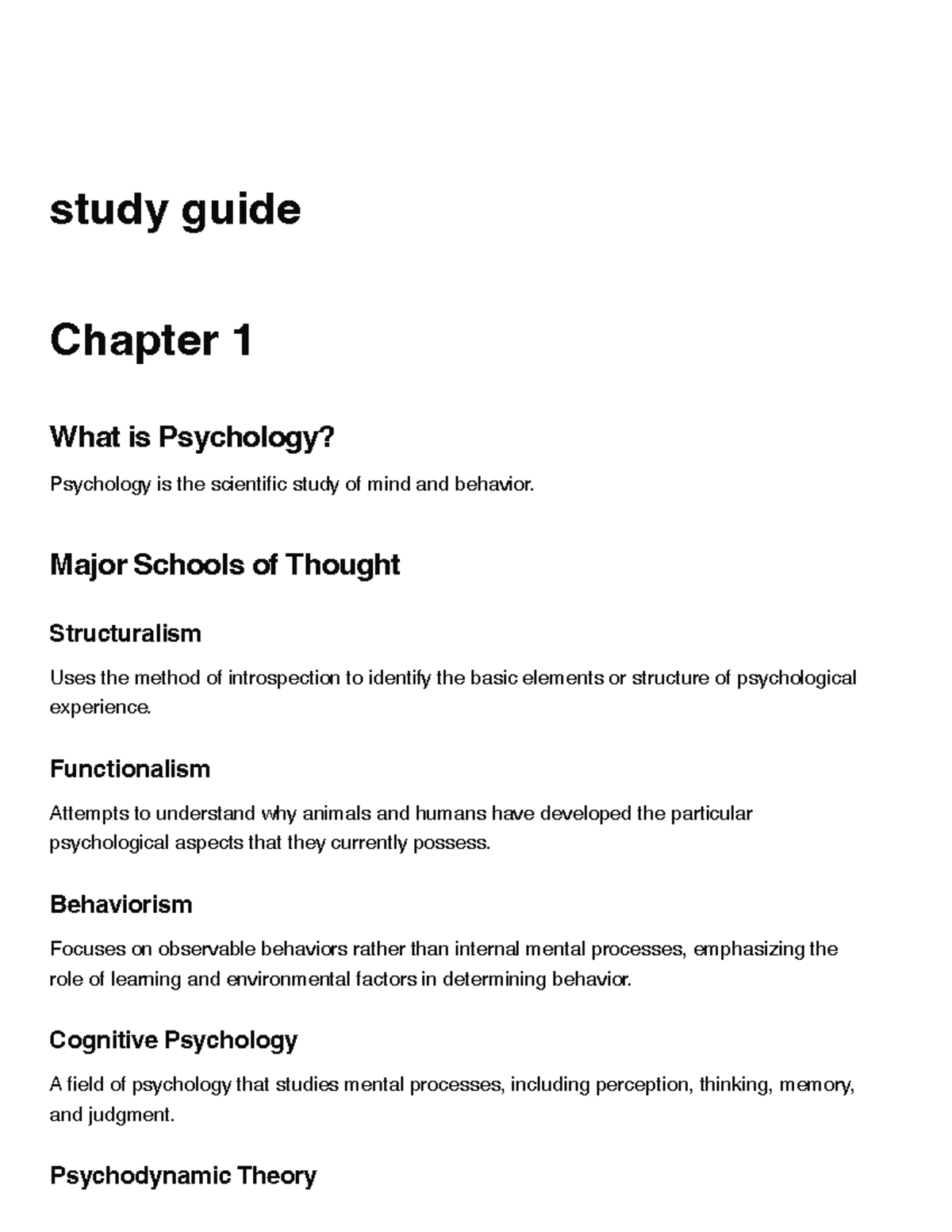 Psychology 101: Overview of Key Concepts & Research Methods Study Guide ...