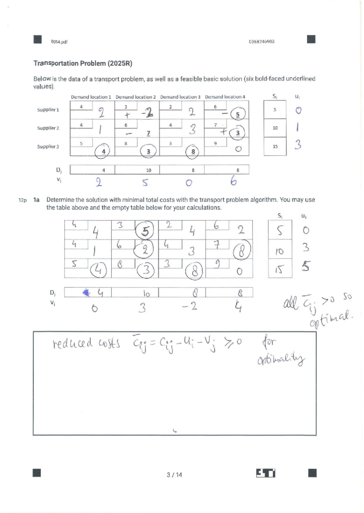 0368246903 0014.pdf Transportation Problem Solutions and Analysis ...