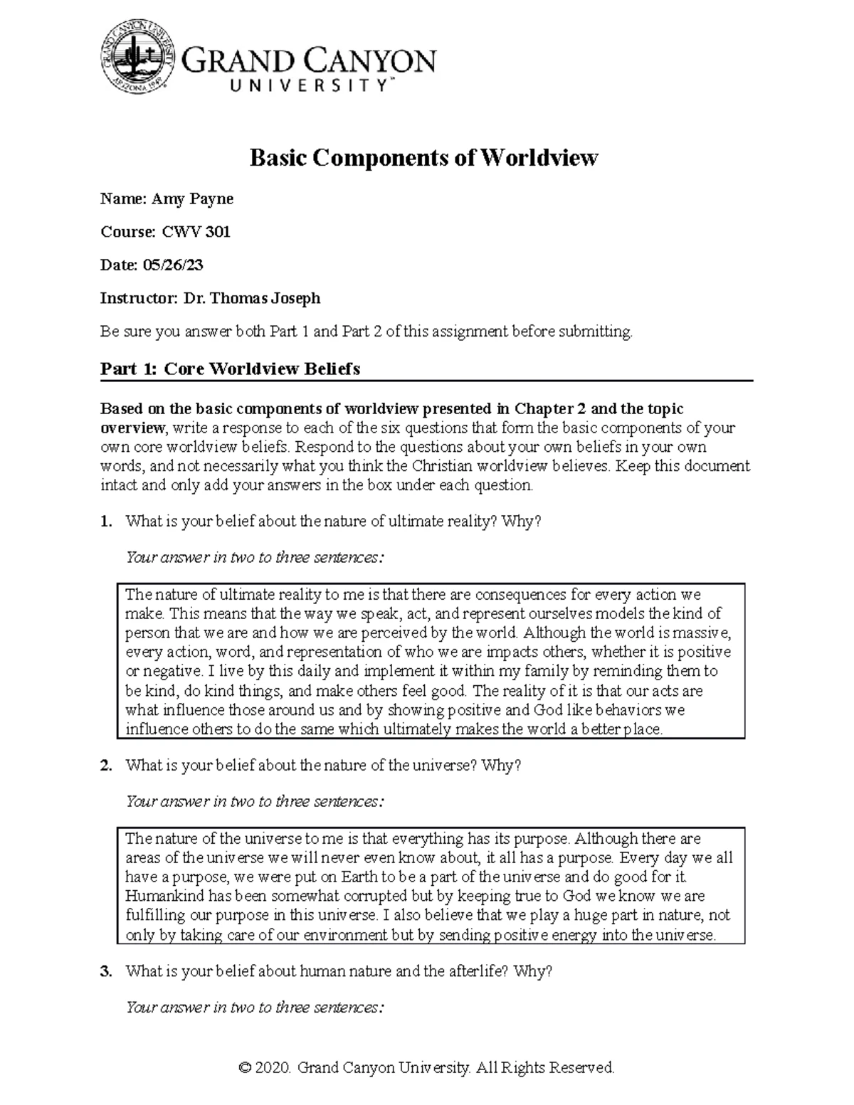 CWV 101 301 RS T2Origins Online - Origins Name: Ben Lacock Course: CWV ...