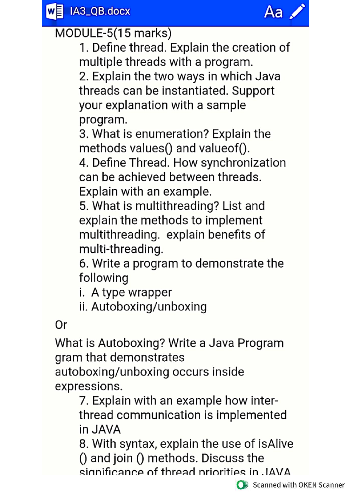 Oops with Java IA3 - Multithreading, Exception Handling & More - Studocu