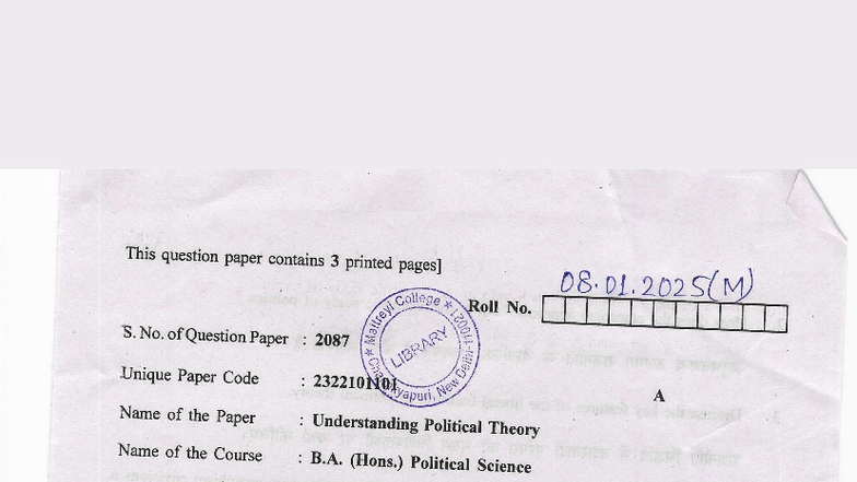 Understanding Political Theory: B.A. (Hons.) Political Science ...