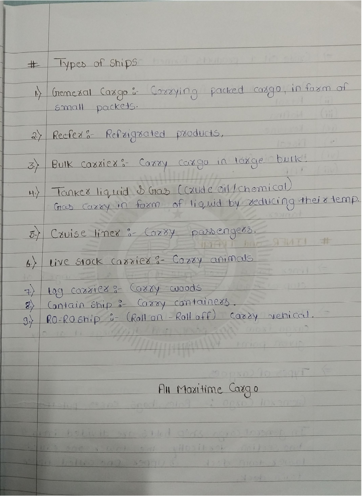 Types of Ships and Cargo Handling - CARGO 101 Notes - Studocu
