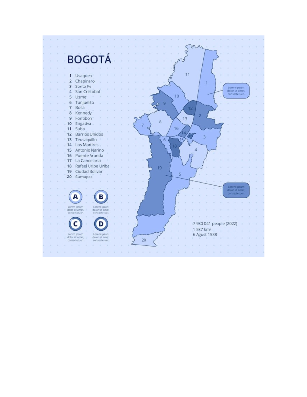 Mapa de bogota - BOGOTÁ 11 1 Usaquen 2. Chapinero 1 3 Santa Fe Lorem ...