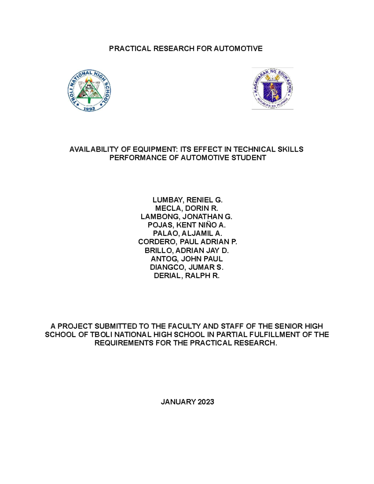 Practical Research for Automotive: Chapter 1-3 Analysis and Findings ...