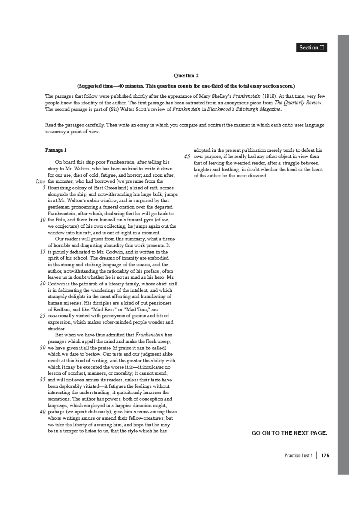 AP Eng 0202 - Essay Analysis: Comparing Critiques of Frankenstein - Studocu