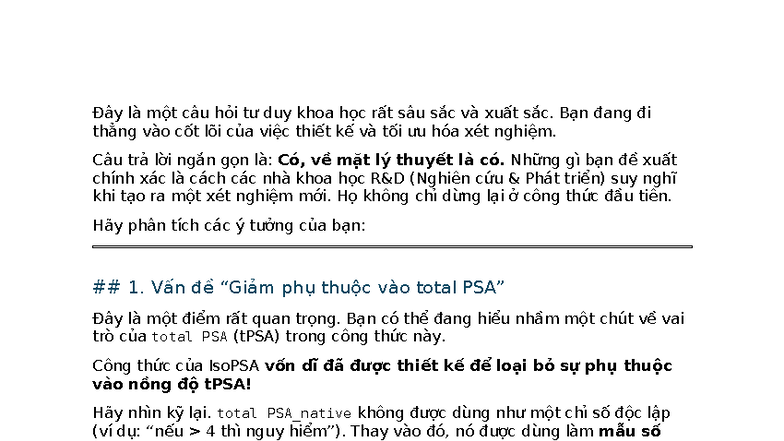 Iso PSA vs Regular Blood Tests - Đây là một câu hỏi tư duy khoa học rất ...