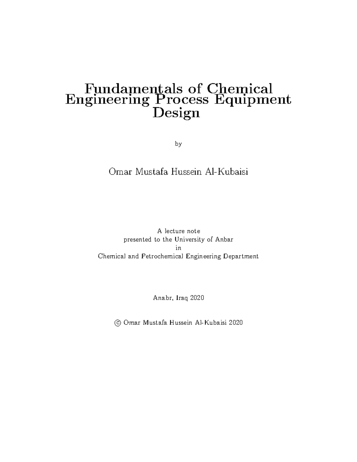 Introduction to Chemical Process Equipment Design - ENG 101 Lecture ...