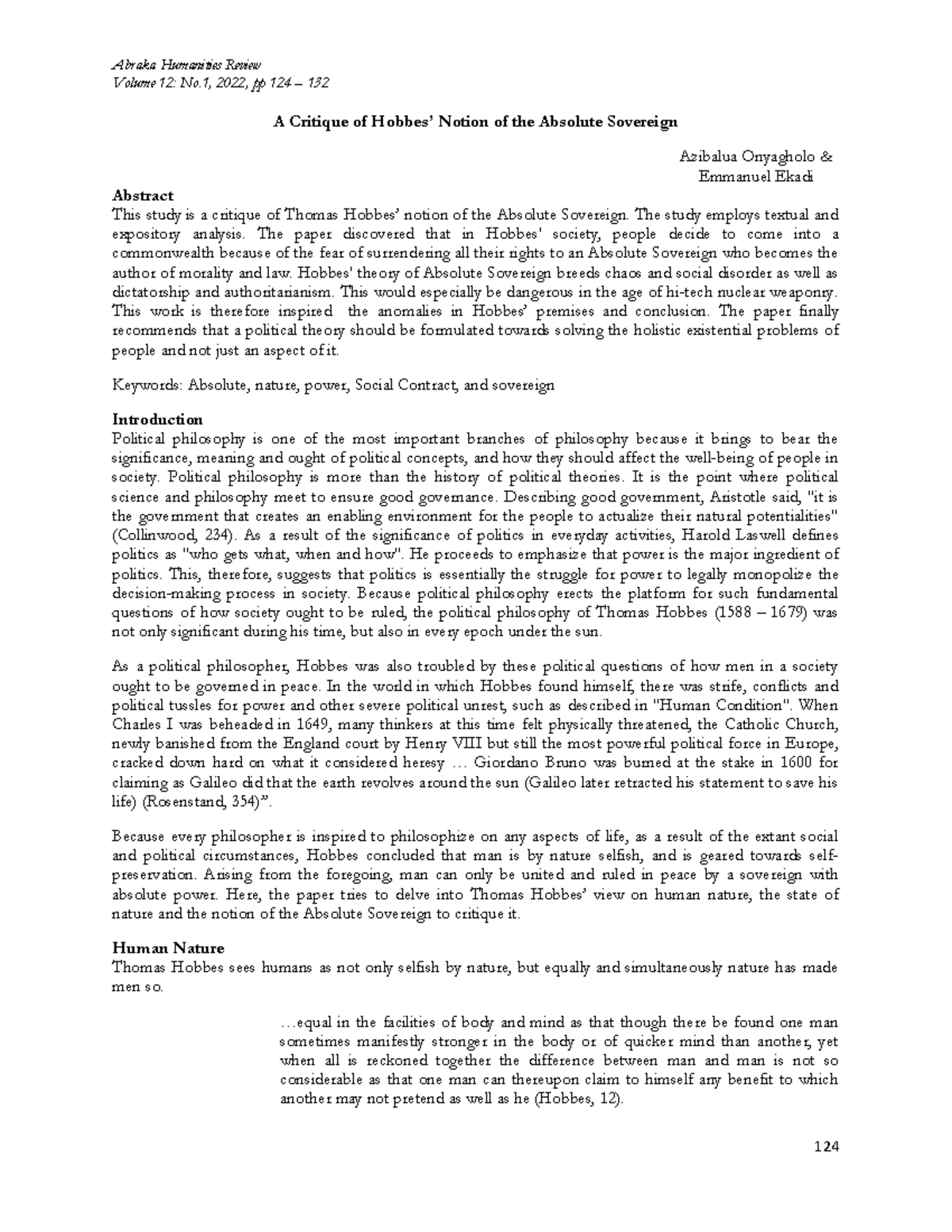 A Critique of Hobbes' Absolute Sovereign: Insights & Analysis 664 ...