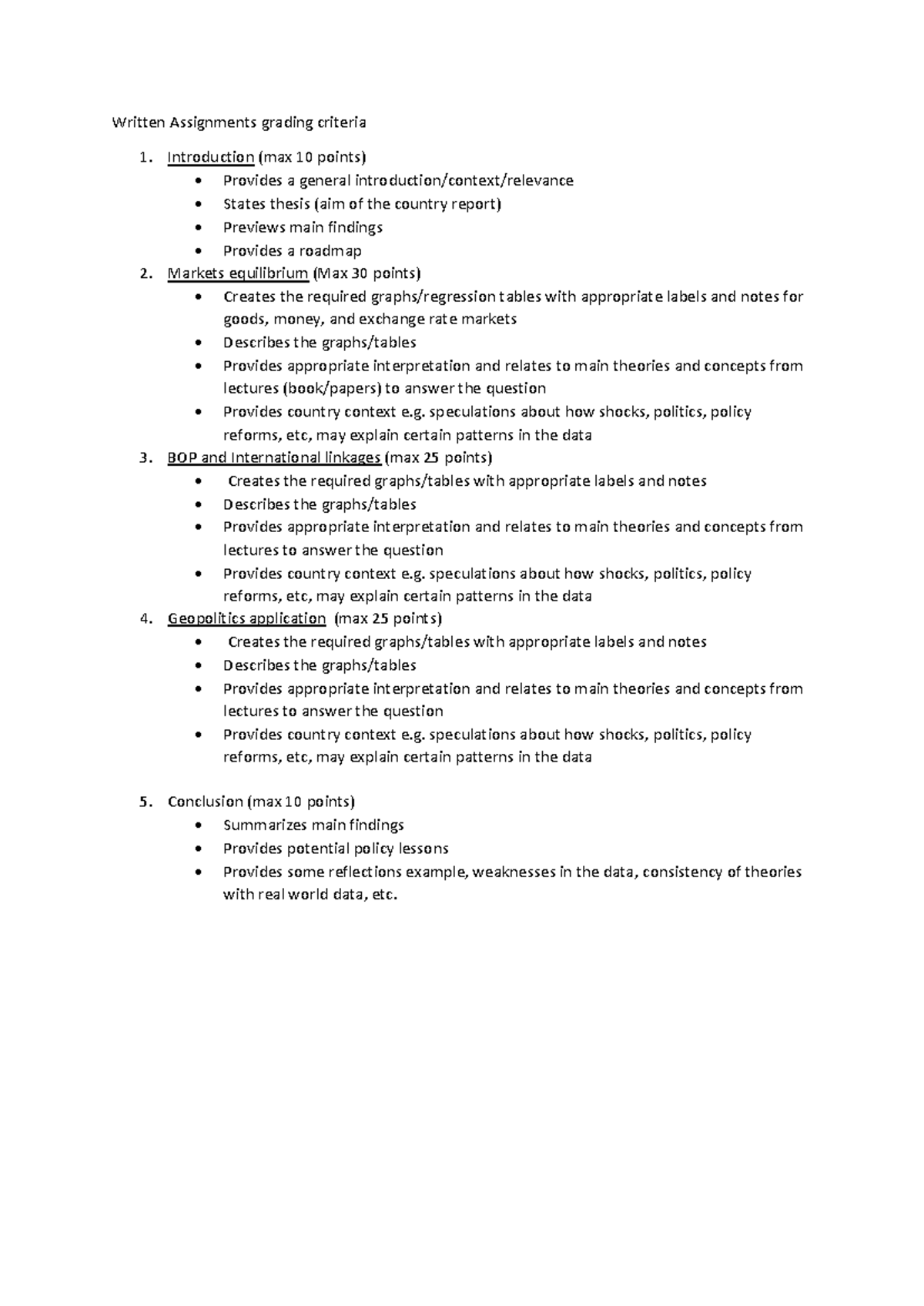 Grading Criteria for Written Assignments - ECB2BCIM - Studeersnel