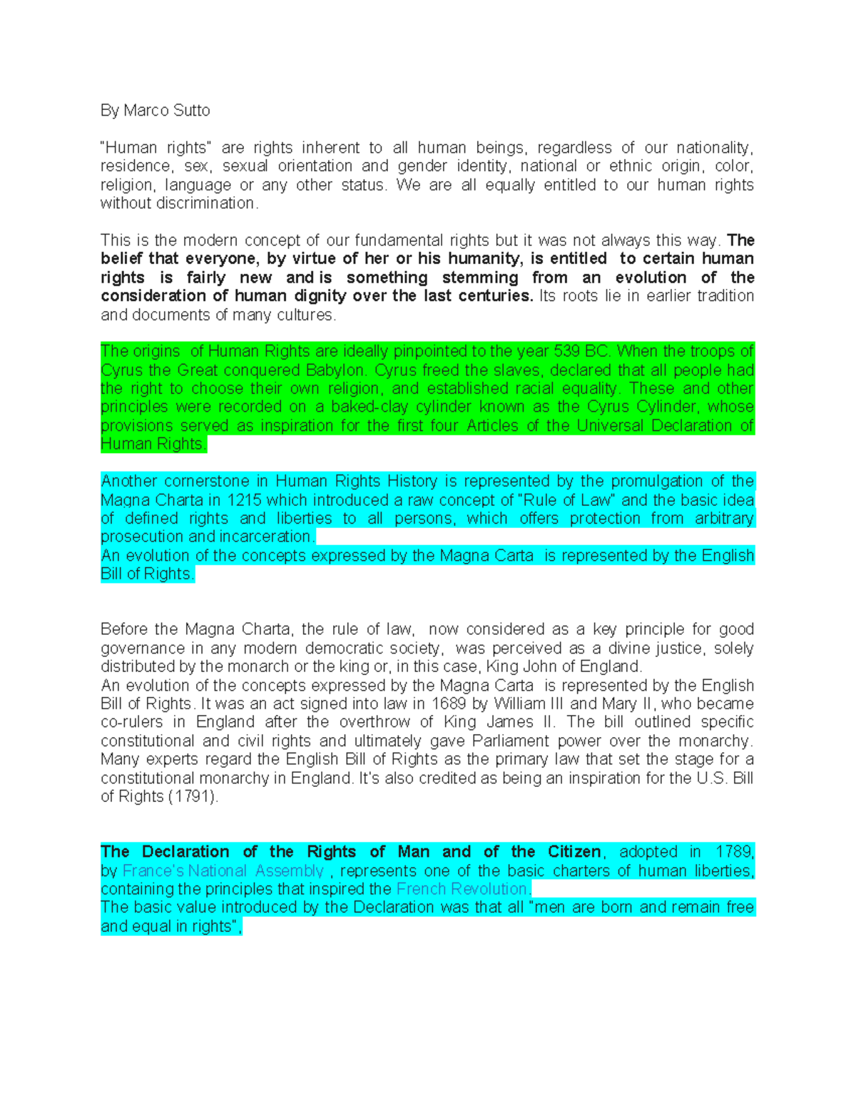History of Human Rights: Key Developments and Concepts - Studocu
