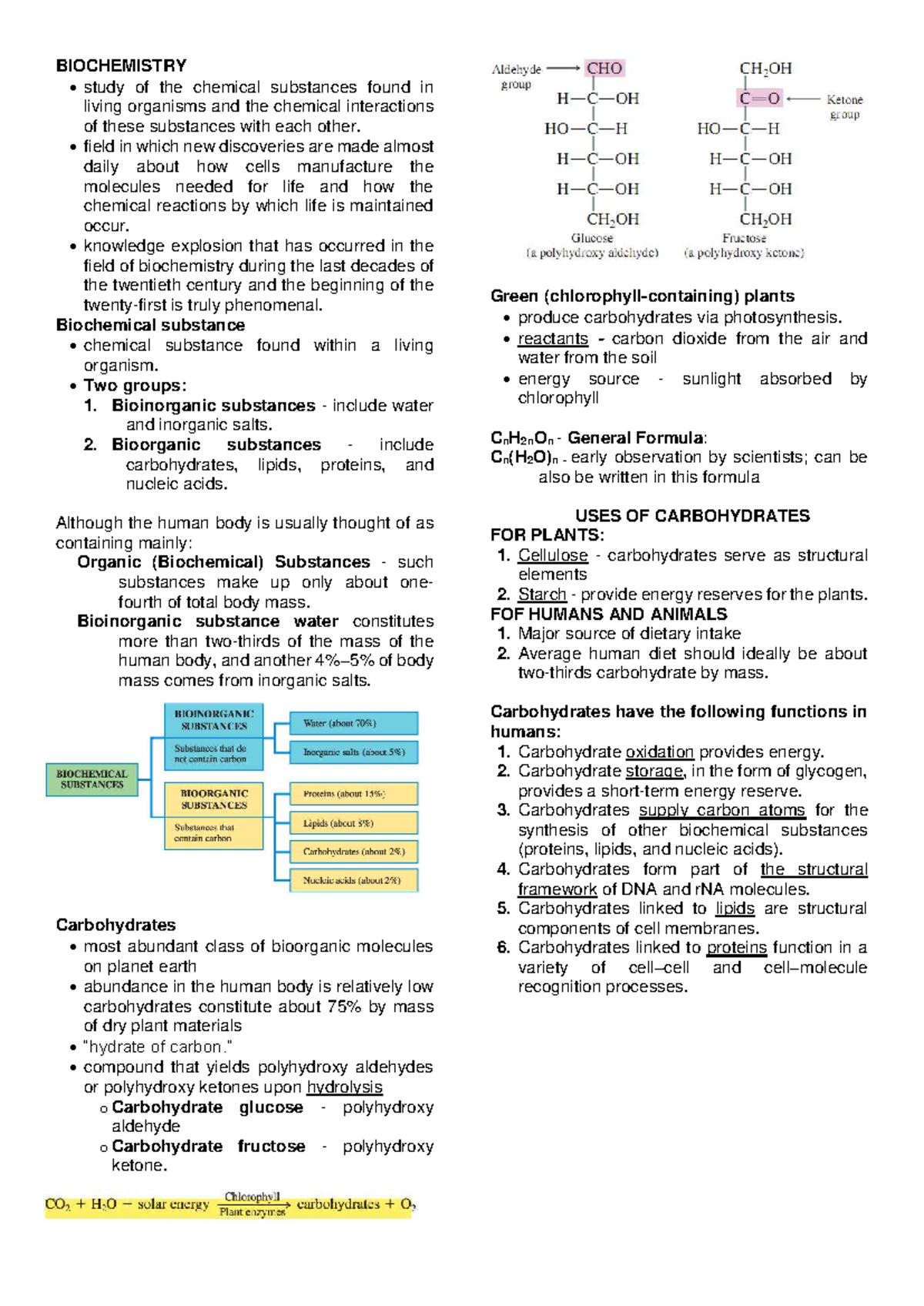 Midterm Review: Key Concepts in Biochemistry (BIOCHEM 101) - Studocu