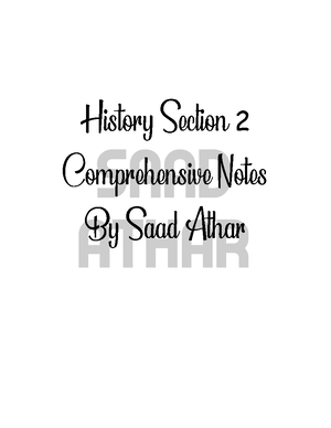 Pakistan Studies - History - Section 2 Notes - Muhammad Ali wasim ...