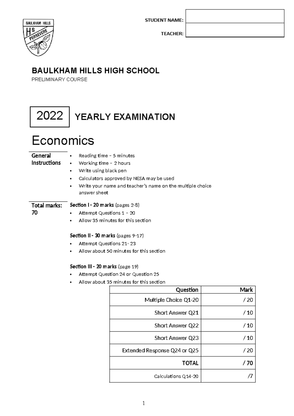 2022 Prelim Eco Exam - Practice Questions & Guidelines - Studocu