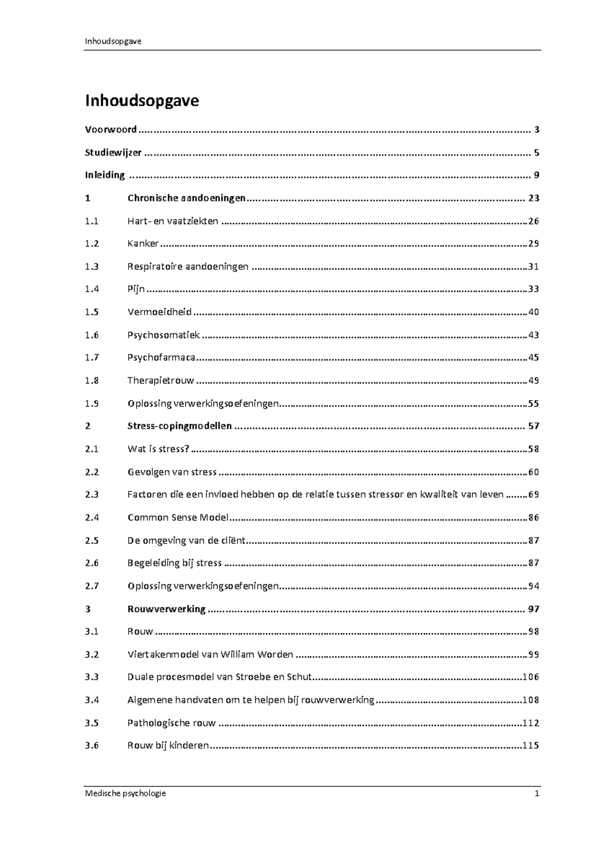 Medische psychologie - Hoofdstuk 1. Inleiding 1 Gezondheid Gezondheid ...