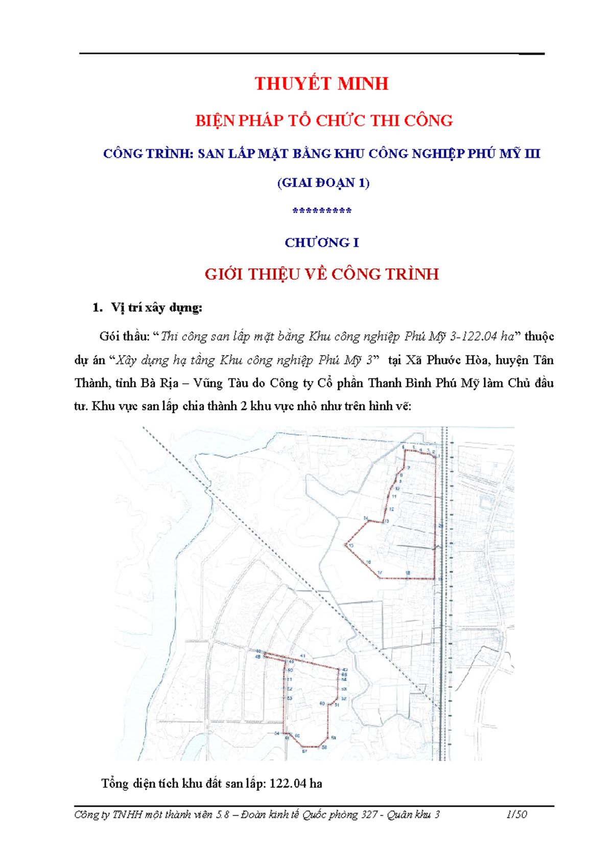 BPTC KCN PHÚ MỸ III - Thuyết Minh Dự Án San Lấp Mặt Bằng Giai Đoạn 1 ...