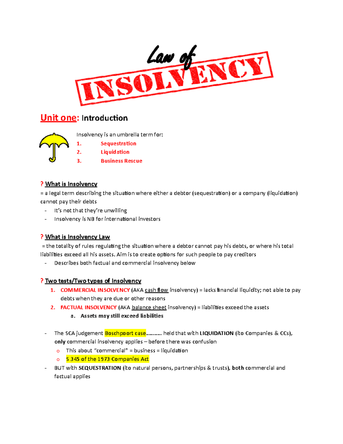 Insolvency Law 2025: Comprehensive Overview of Sequestration ...