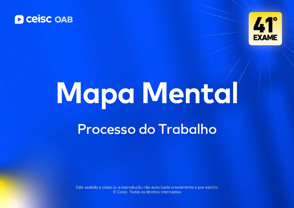Processo do Trabalho Mapa Mental 41º Exame - Mapa Mental Processo do Trabalho Art. 8º da CLT Lei ...