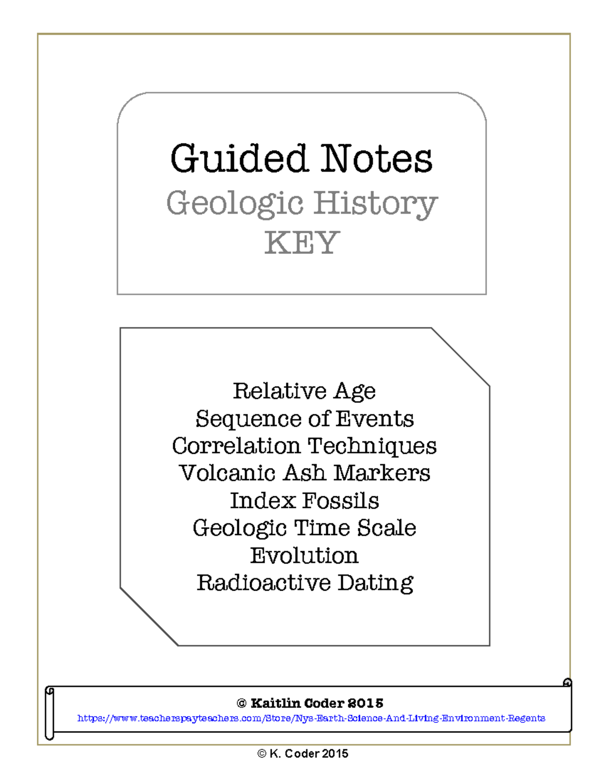 Geologic History Notes KEY (ESRT) - Relative Age & Dating Techniques ...