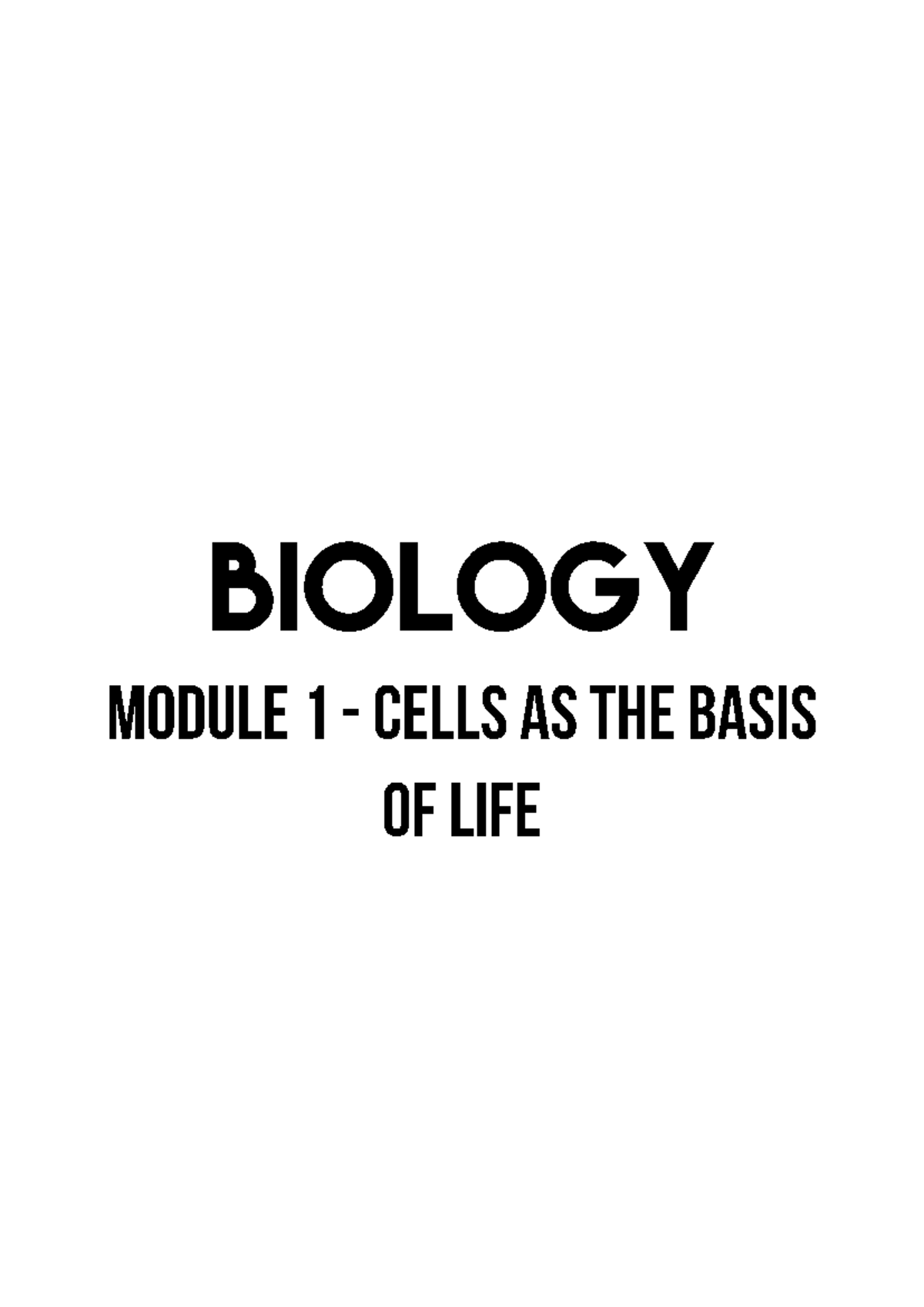 Bio Module 1&2 - Cellular Structure and Function Overview - Studocu