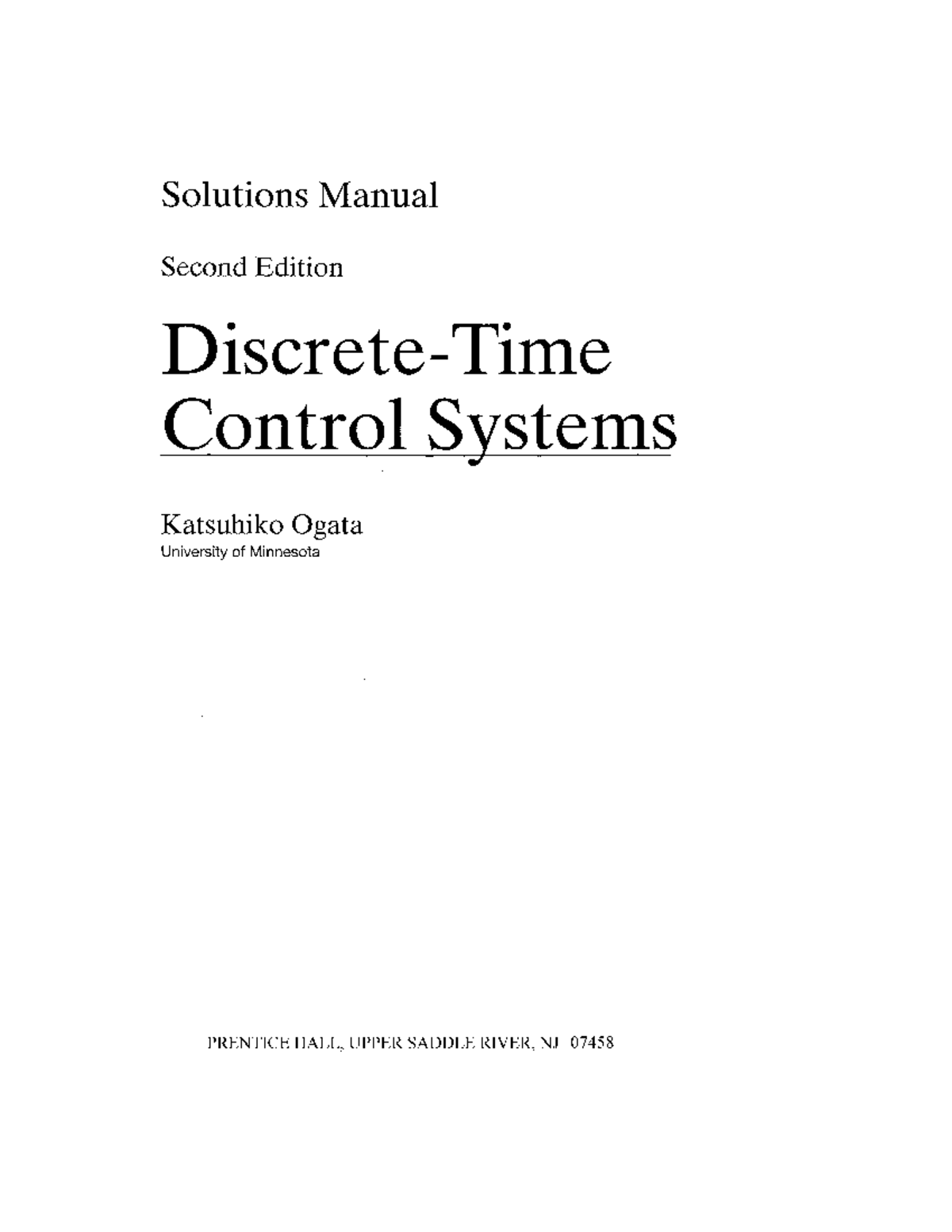 316385636 Digital Control Solutions - Ogata Guide - Studocu