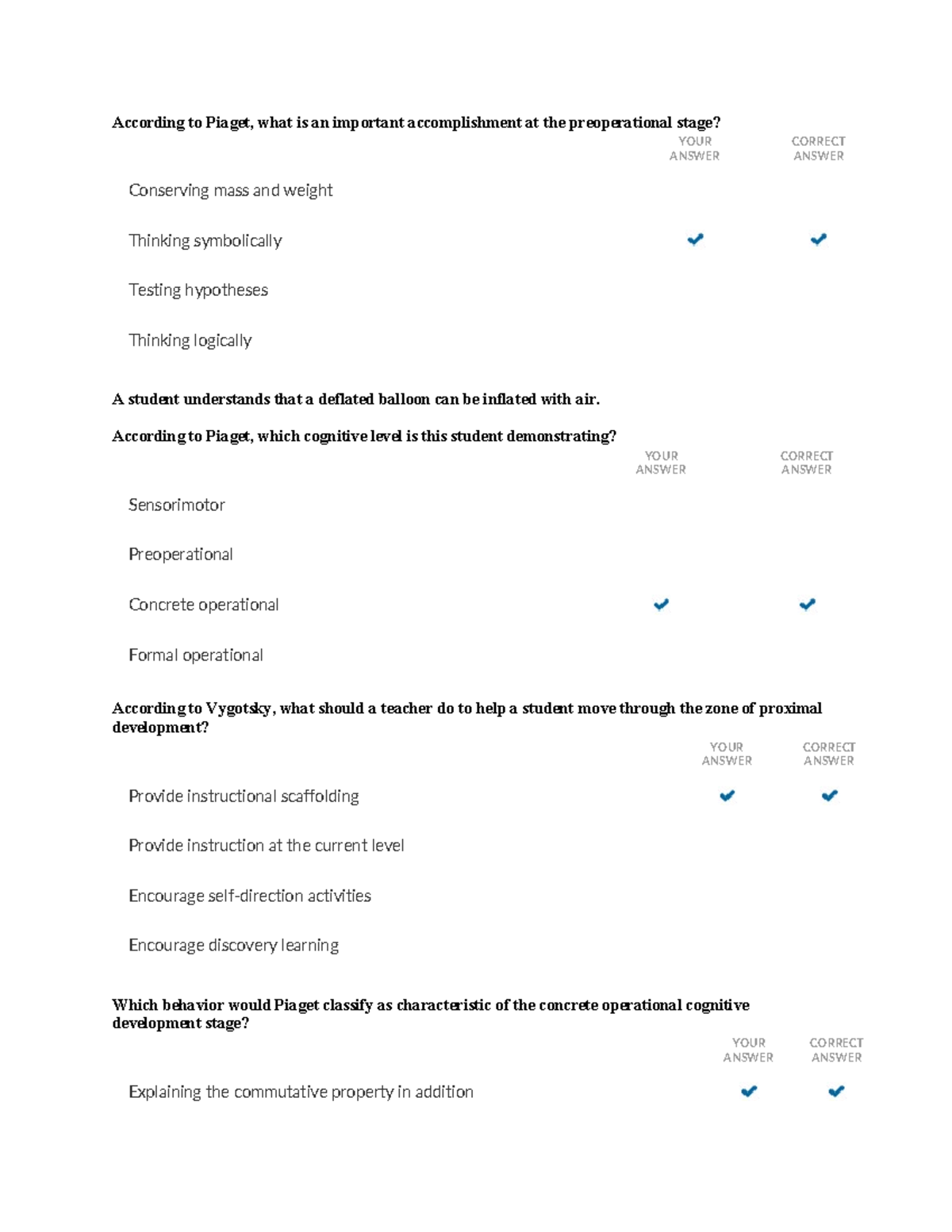 D307 OA Final Exam Study Guide on Cognitive Development Theories - Studocu