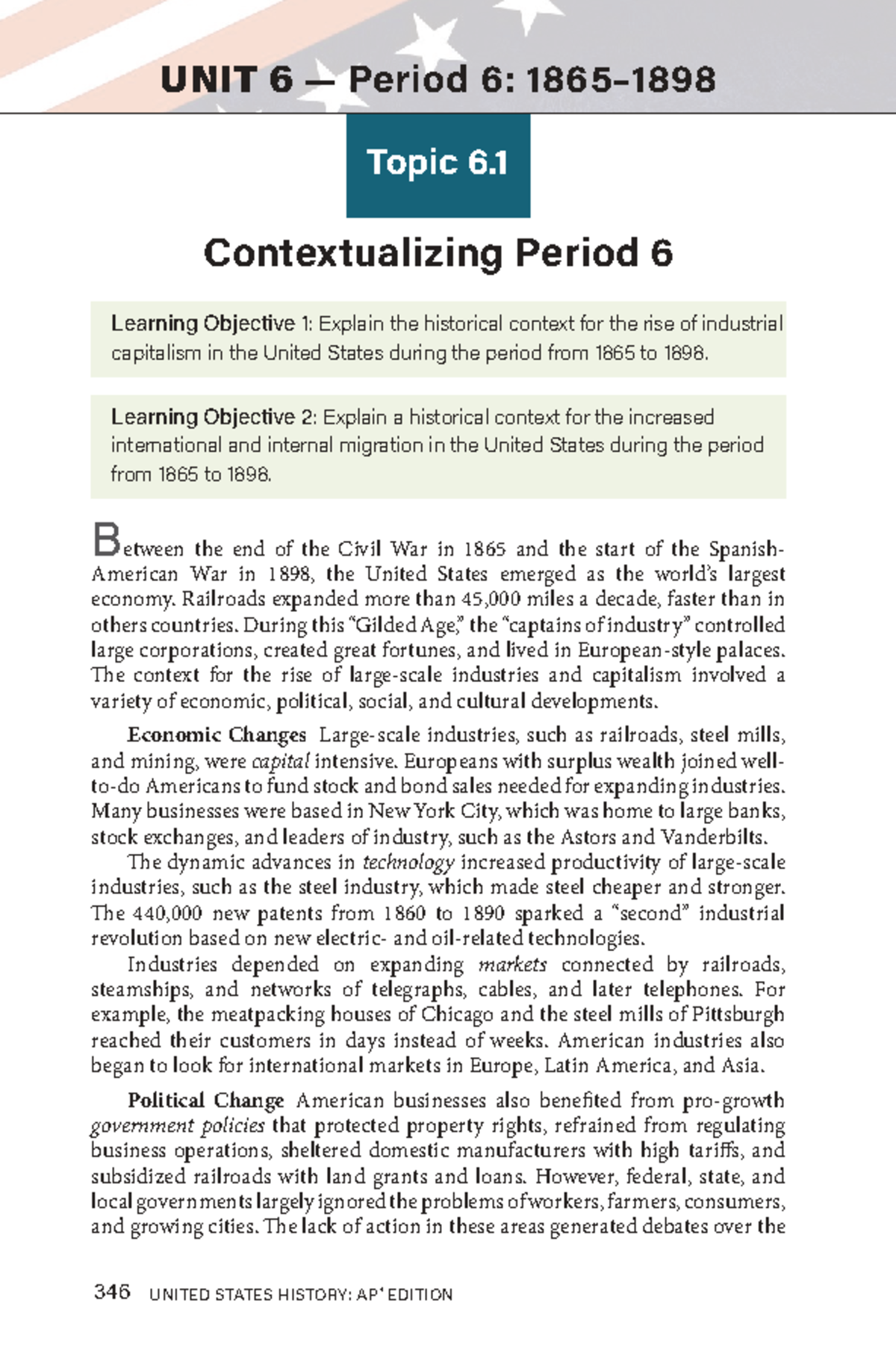 APUSH Period 6: Contextualizing Industrial Capitalism & Migration (1865 ...