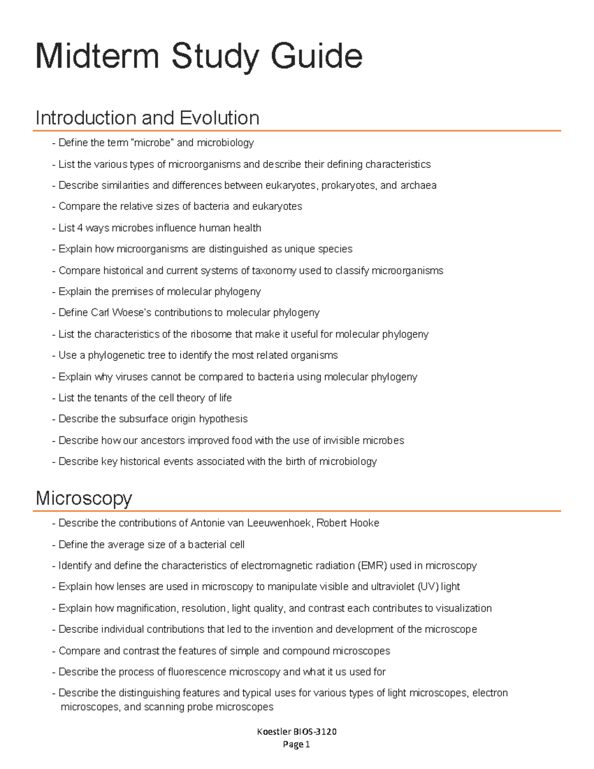 Midterm Study Guide: Microbiology Concepts and Key Theories - Studocu