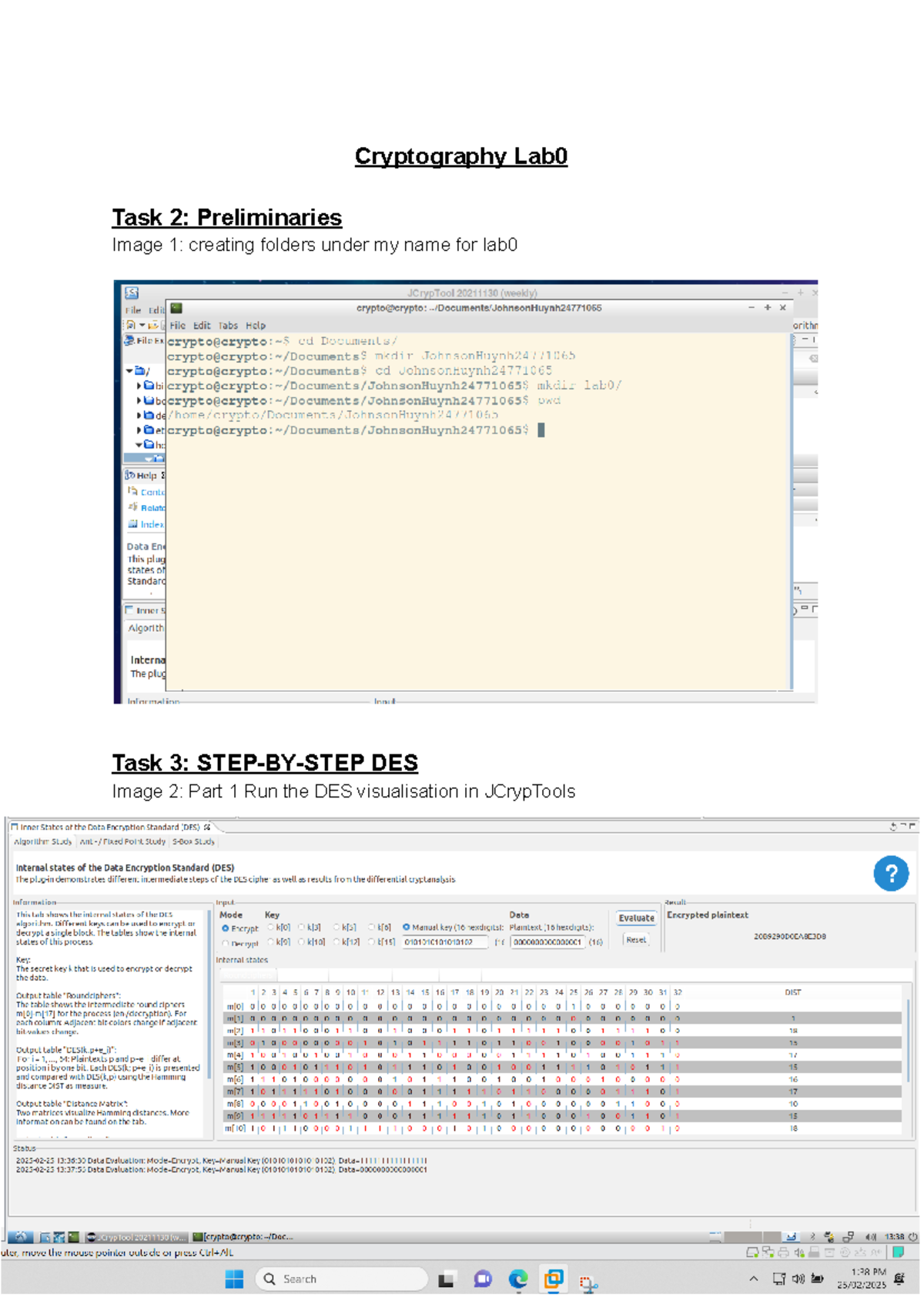 Cryptography Lab0 - Cryptography Lab Task 2: Preliminaries Image 1: creating folders under my ...