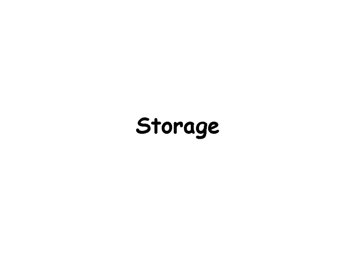 Storage Concepts Overview - ML IS MA02 - Studocu