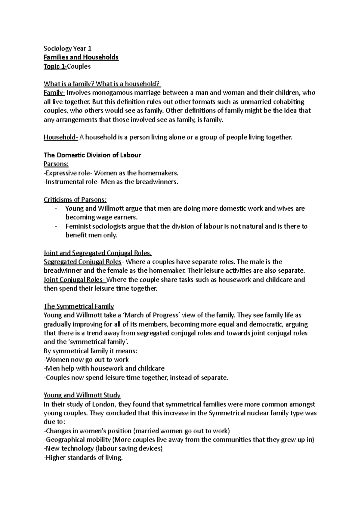 AQA A Level Sociology - Comprehensive Theories Revision Notes - Studocu