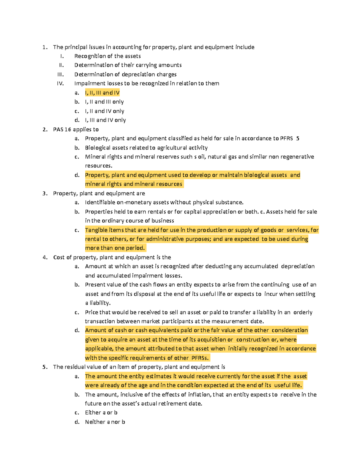 Intermediate Accounting Test Bank (PPE) - Key Concepts & Issues - Studocu