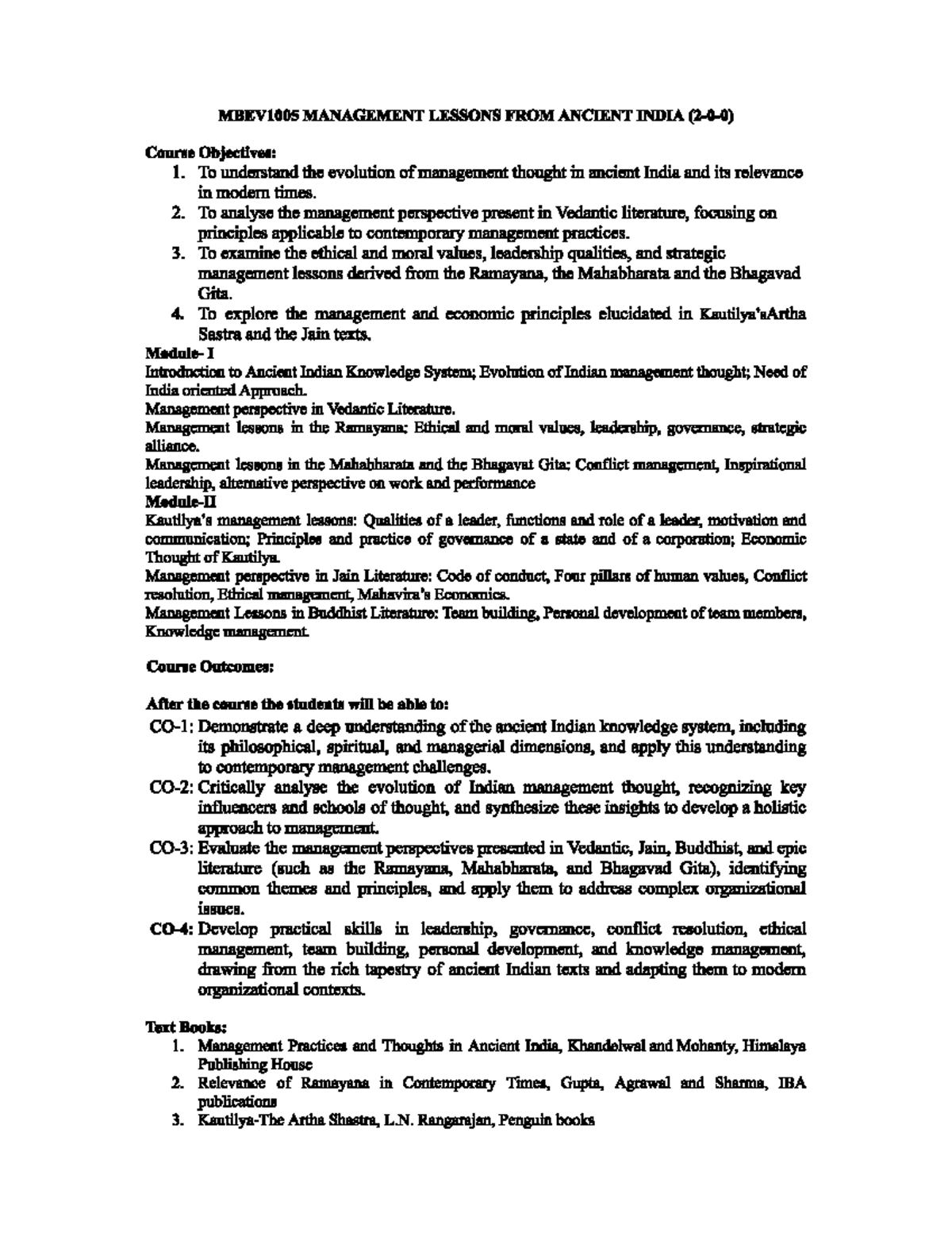 Final Exam Study Guide for MBEV1005: Ancient Indian Management Insights ...