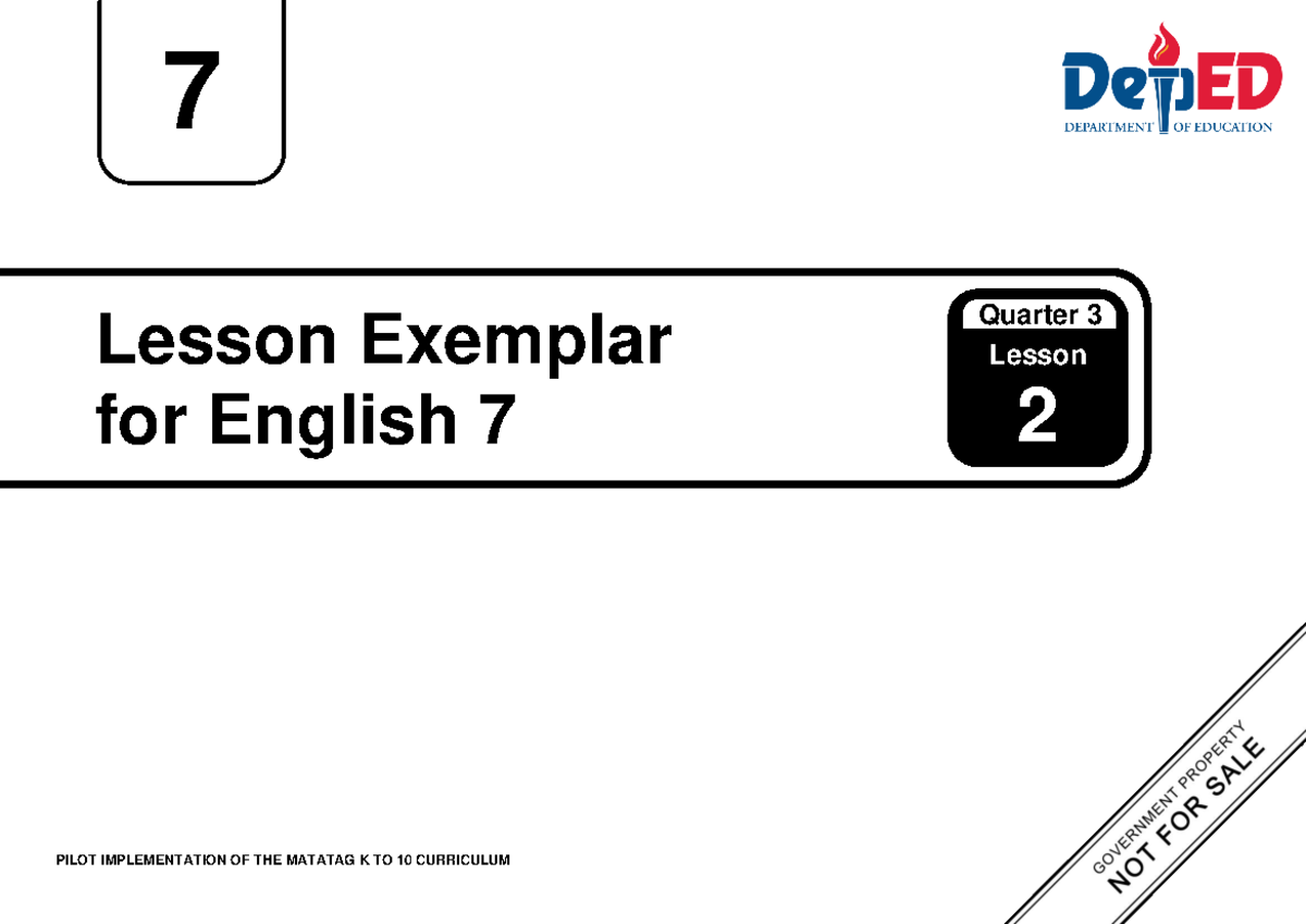 LE Q3 English 7 Lesson 2 Exemplar for Weeks 3-4: Matatag Curriculum ...