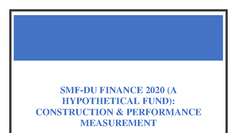 Student Managed Fund Performance Analysis - FINANCE 2020 - Studocu
