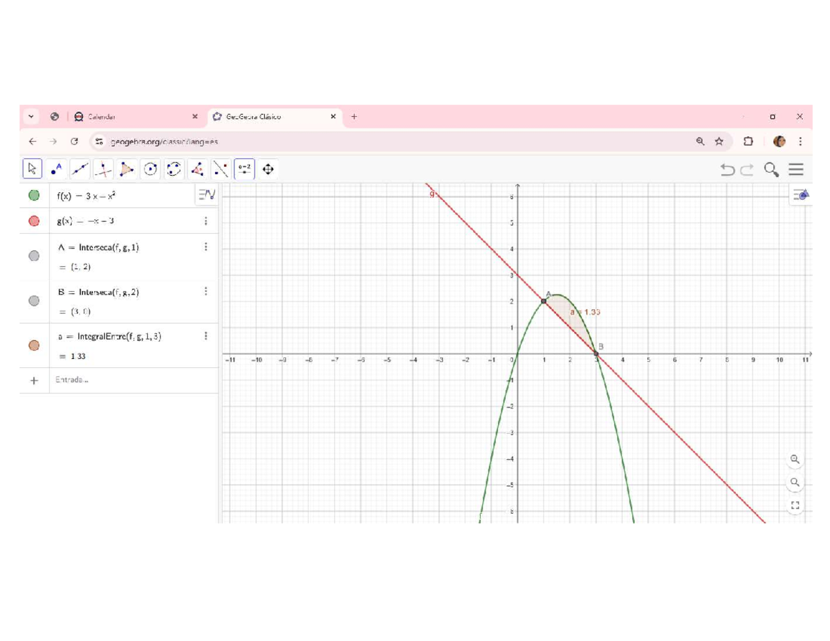 Ejercicio 2 - tarea - Mecánica - W Calendar x GeoGebra Clásico C 0-0 geogebra/classic?lang=es A ...