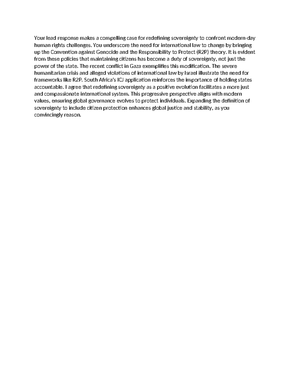 Redefining Sovereignty: Addressing Modern Human Rights Issues - Studocu