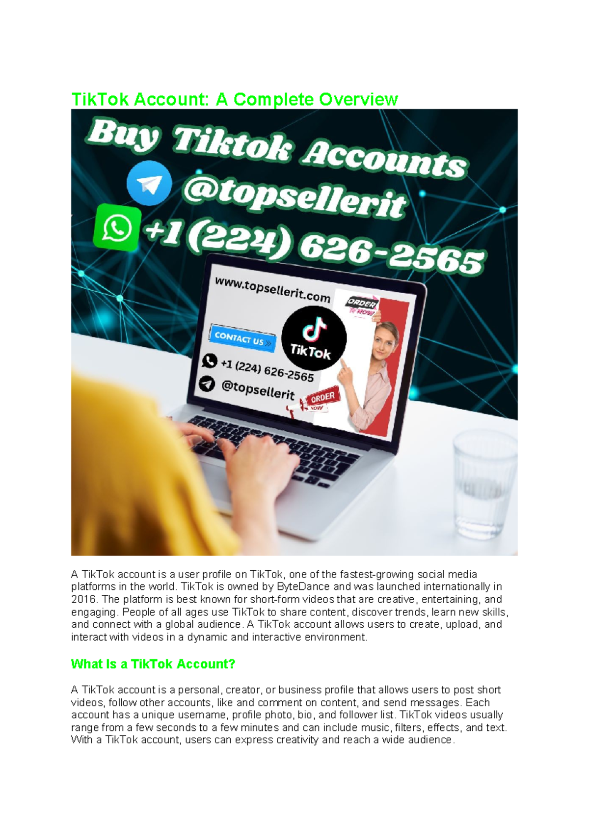 TikTok Account Overview: Features, Types, and Responsible Use - Studocu